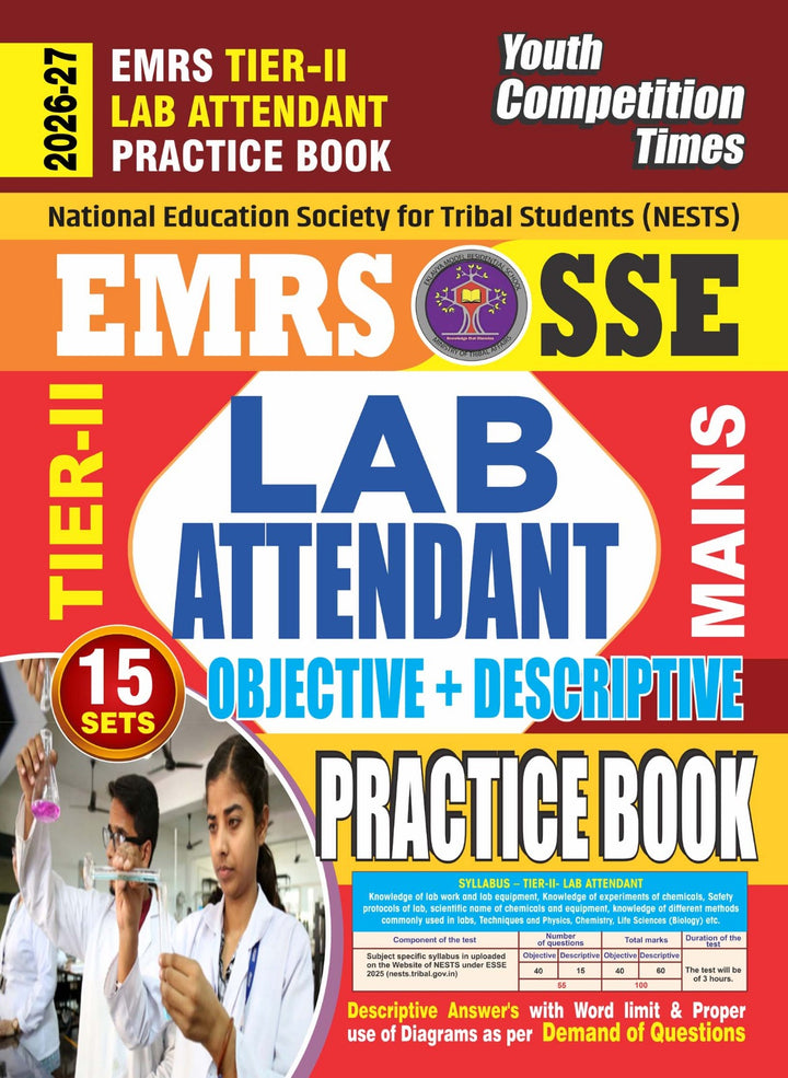 EMRS TIER-II LAB ATTENDANT (MAINS) Practice Book Objective+Descriptive ...